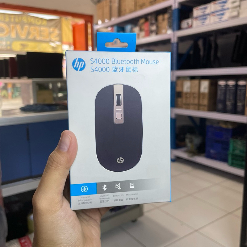 Jual MOUSE WIRELESS HP S4000 1600DPI SILENT KLIK / MOUSE HP WIRELESS ...