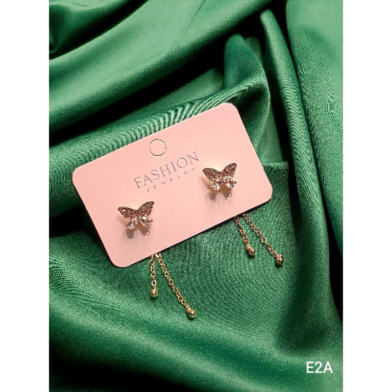 Jual E2A Two-ways Butterfly - Anting Fashion Korea Anti Karat Hijab ...