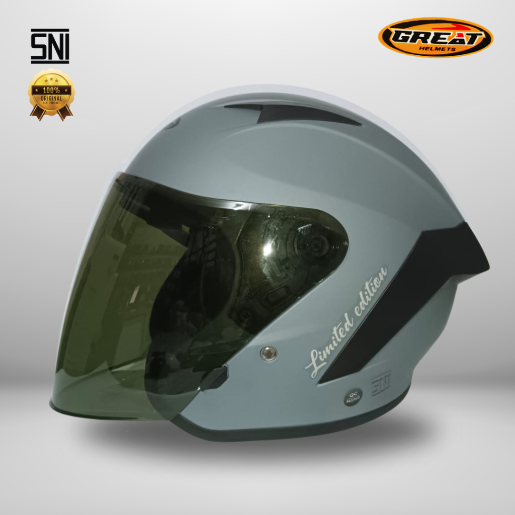 Jual Sultan Helm Half Face Solid Cowok JP 15 Original 3 Pilihan Warna Glossy Doff SNI J01 ...
