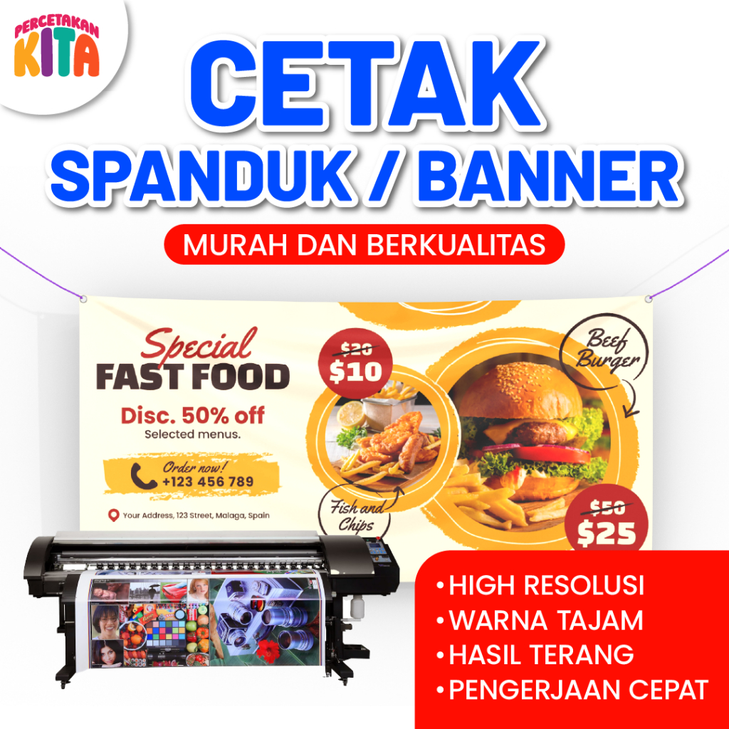 Jual CETAK SPANDUK / BANNER MURAH BERKUALITAS I BAHAN FLEXY / KORCHIN ...