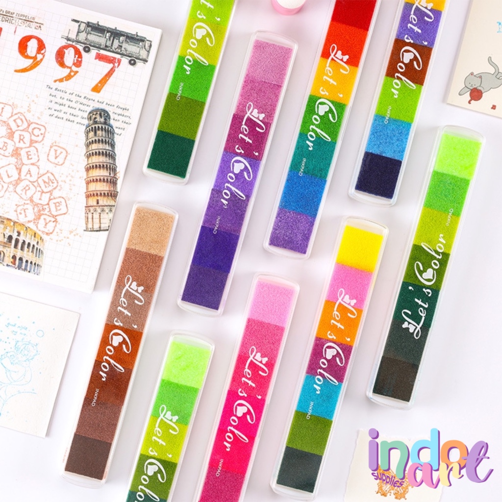 Jual (IAS) 7 Warna Stamp Pad Seal Ink Pad Tinta Finger Craft DIY Warna ...