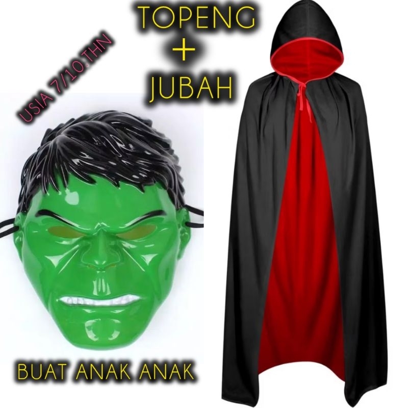 Jual topeng hulk+jubah paket 2in1 buat anak anak | Shopee Indonesia