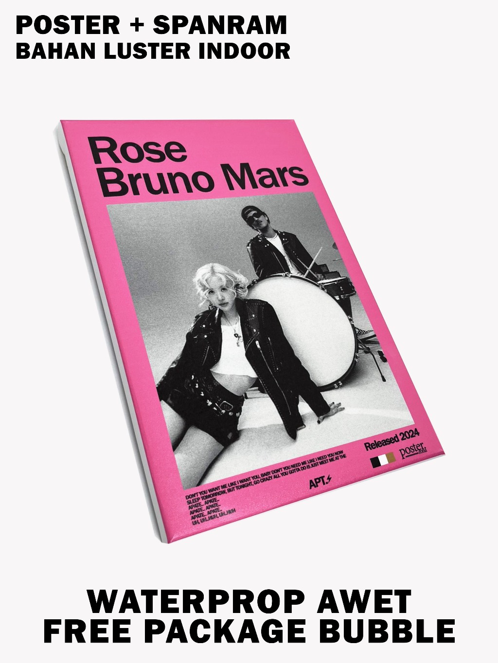 Jual "APT Rose Blackpink" Poster Bingkai Spanram bahan luster premium ...