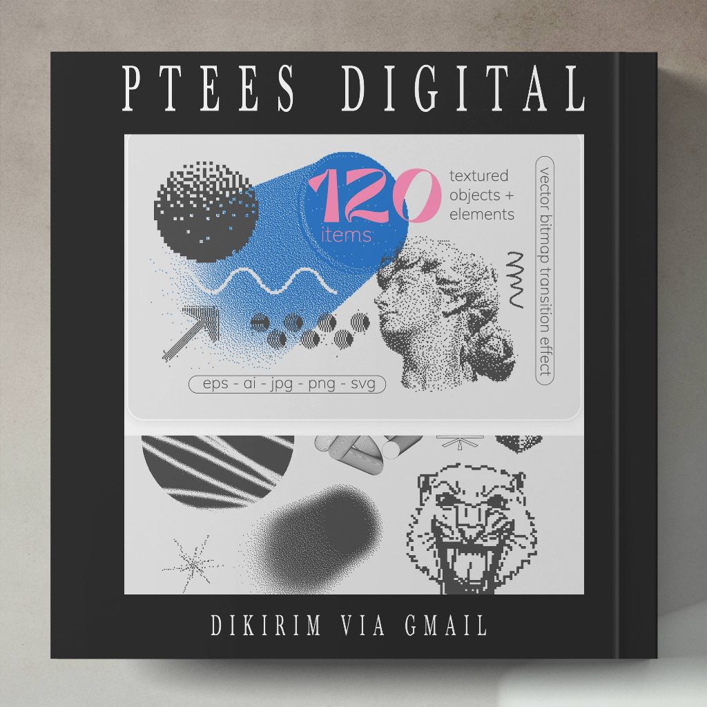 Jual PD0217 - 120 Vector Dither Textured Clip Art Shapes Set - AI - EPS ...