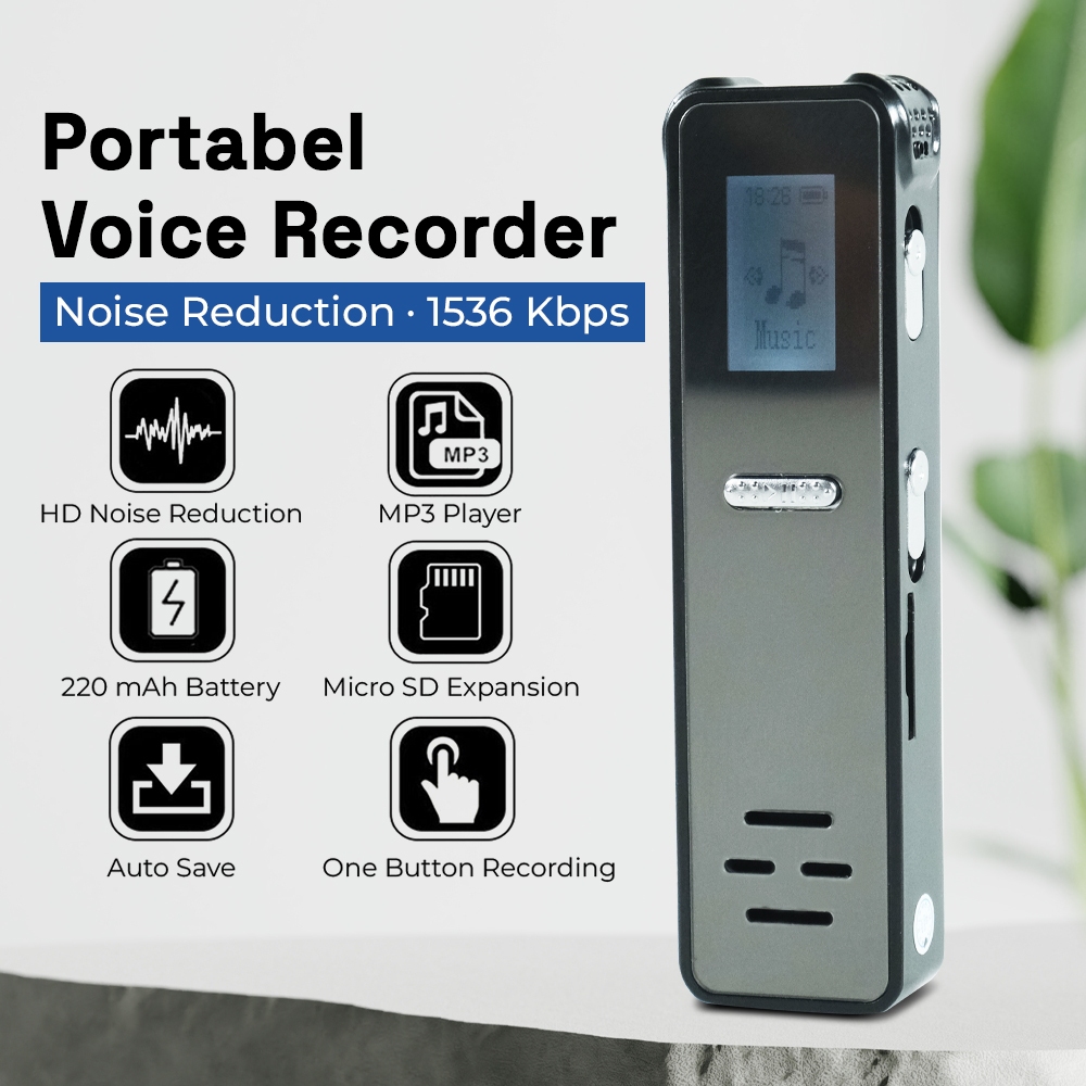 Jual Perekam Suara Portabel Voice Recorder Noise Reduction 1536K ...