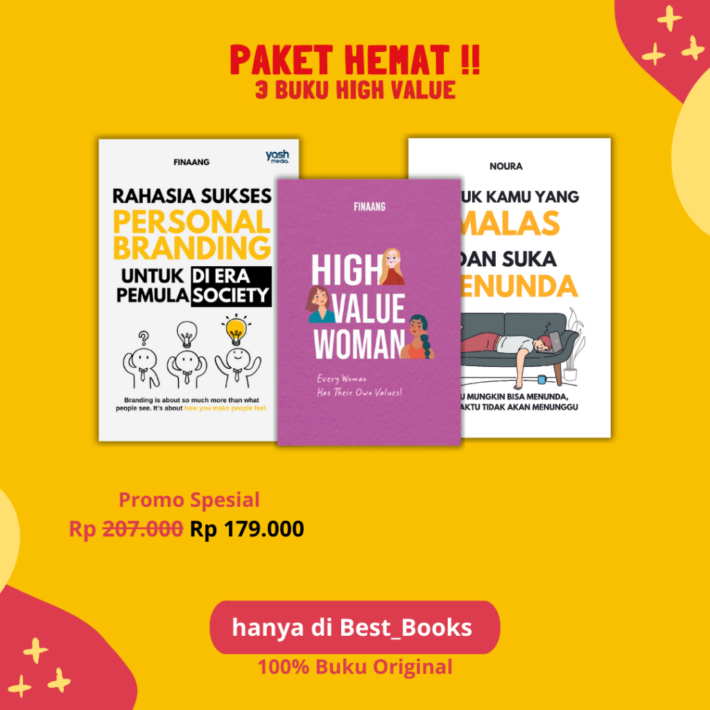 Jual Yash Media - Paket 3 Buku High Value (Rahasia Sukses Personal Branding + High Value Women ...