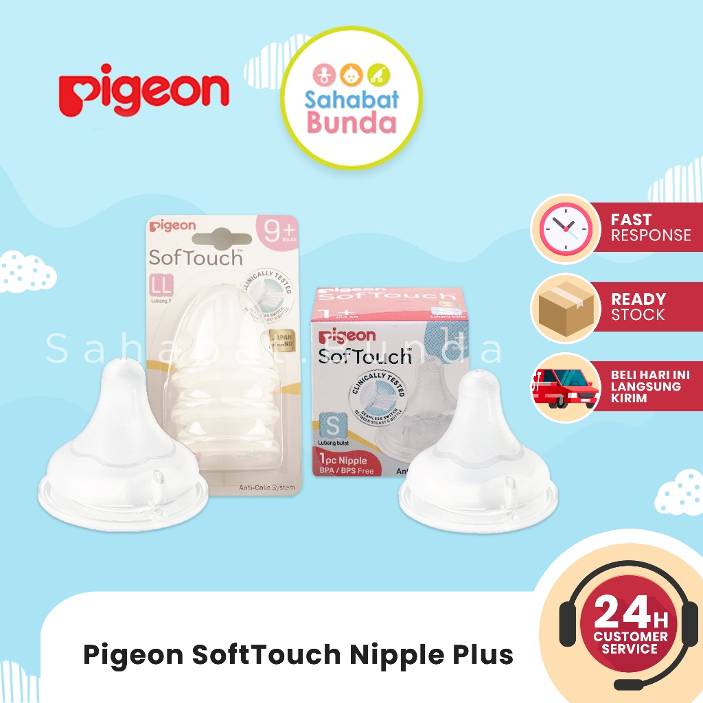 Jual PIGEON Dot Empeng Botol Wide Neck Nipple Peristaltic Plus | Shopee Indonesia