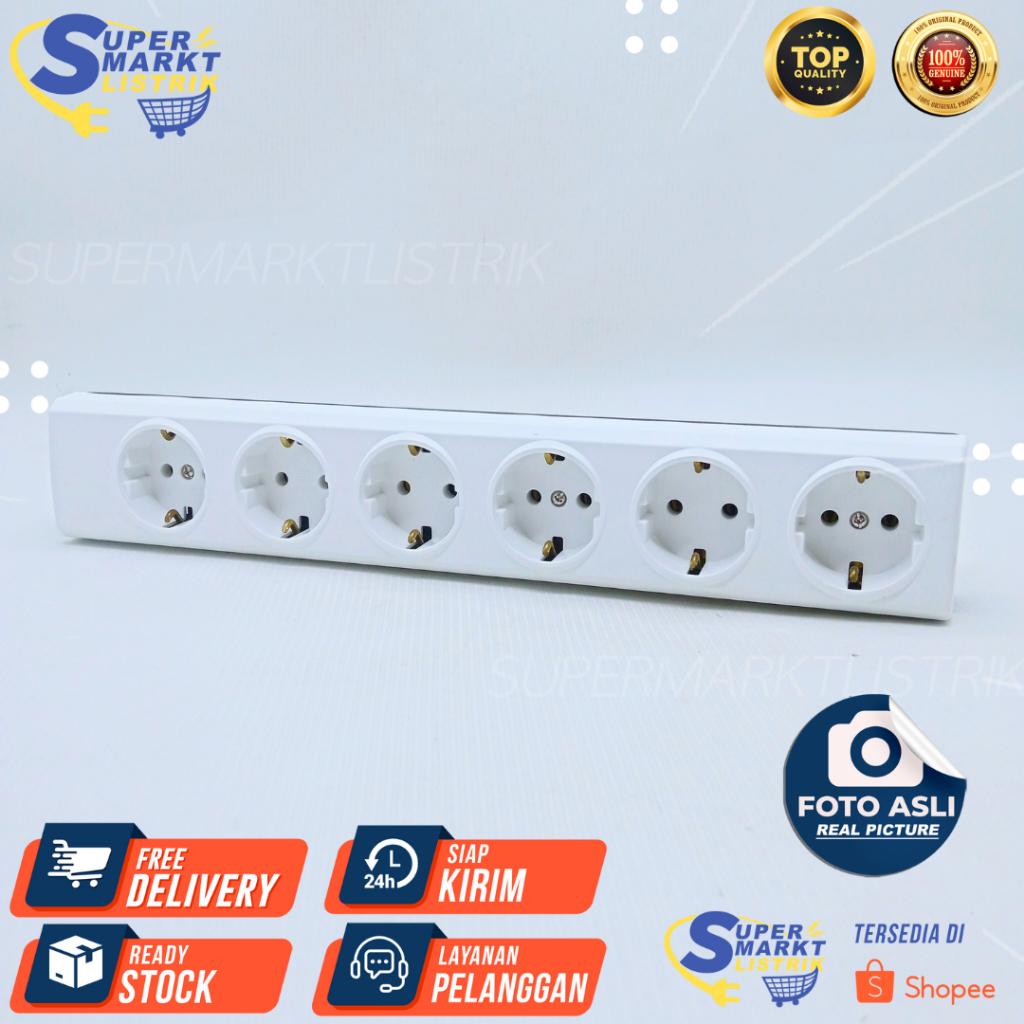 Jual STOP KONTAK OB BROCO 6 LUBANG 15360 | Shopee Indonesia