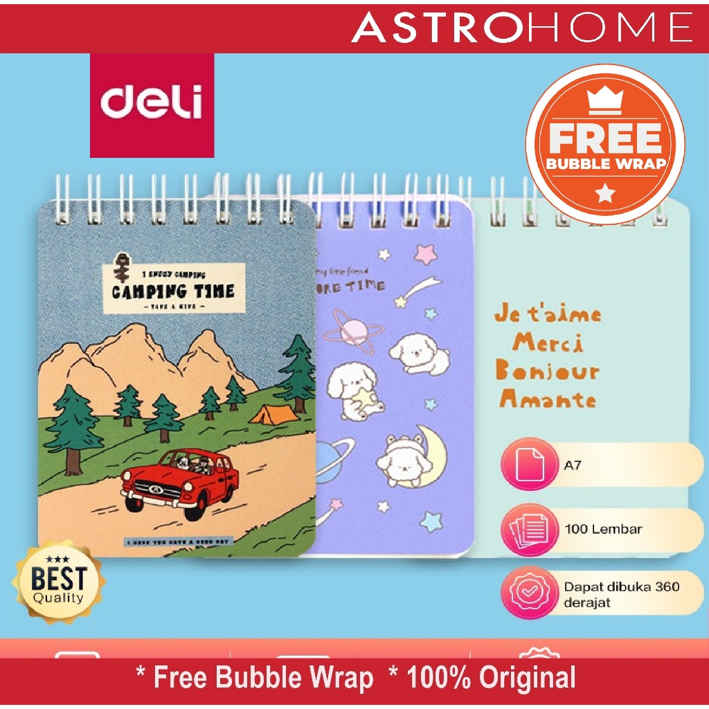 Jual Buku Catatan Tulis Kecil Ukuran Kantung Deli Mini Spiral Notebook ...