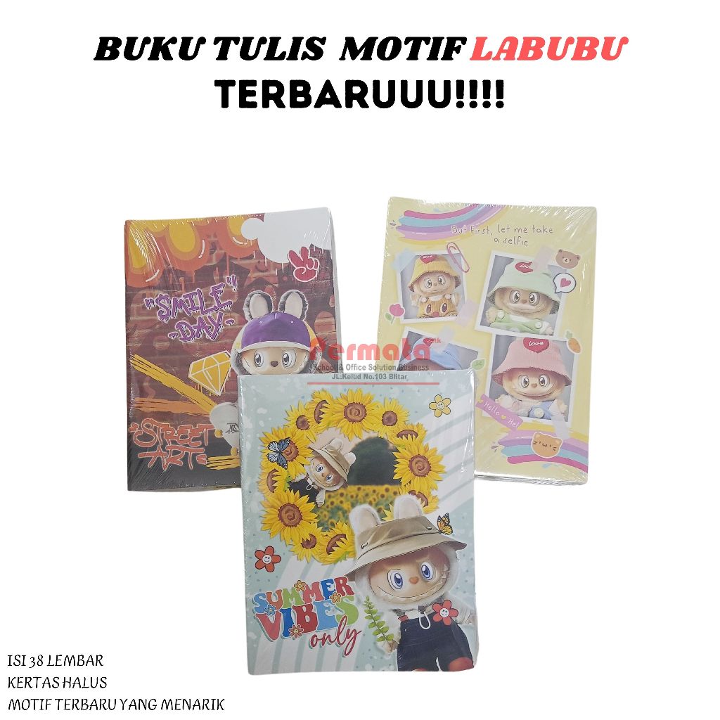 Jual Buku Tulis 38 Lembar Motif LABUBU Murah Menarik | Shopee Indonesia