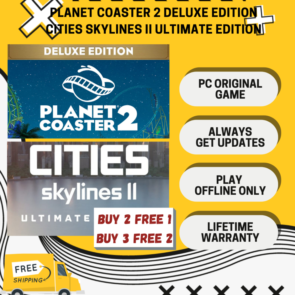 Jual PLANET COASTER 2 DELUXE EDITION + CITIES SKYLINES II ULTIMATE EDITION FULL DLC PC ORIGINAL ...