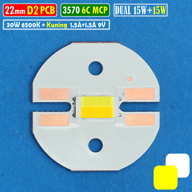 Jual MCP D2 3570 22mm 30W 6C Dual Kuning Putih 9V LED Laser BiLED Hi ...