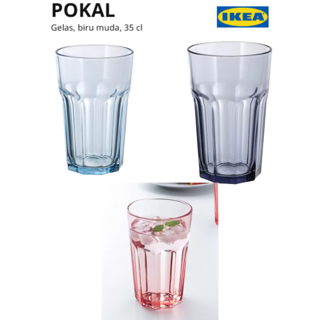 Jual Gelas kaca merah muda / biru muda / ungu terang ukuran 35cl , # ...