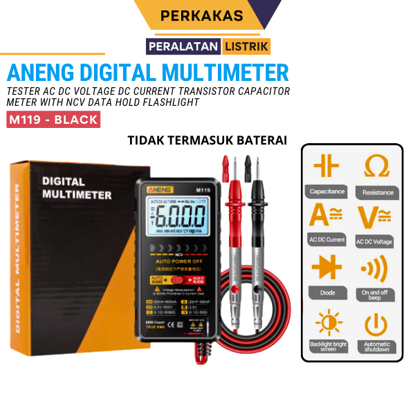 Jual ANENG M119 Multitester Multimeter Digital Otomatis Auto Power Off ...