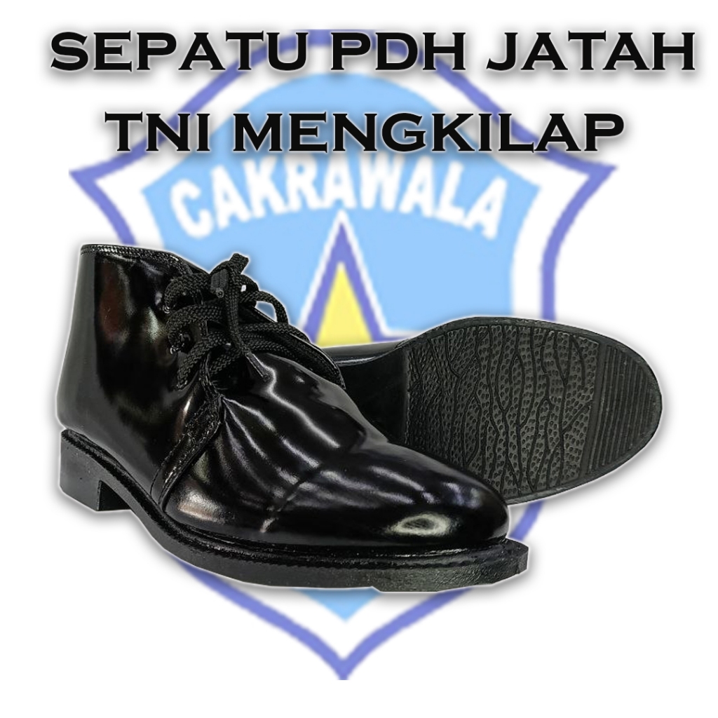 Jual Sepatu PDH Jatah TNI Mengkilap/ Sepatu Dinas Harian TNI/POLRI ...