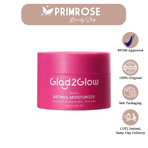 Jual GLAD2GLOW Peach Retinol Moisturizer 30gr - G2G Moist Pelembab ...