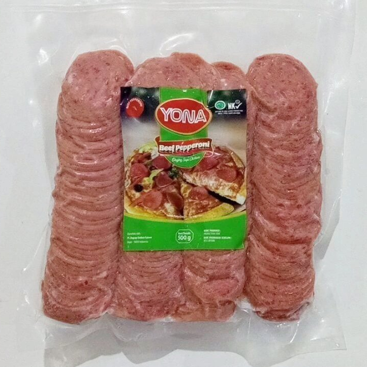Jual Yona beef pepperoni untuk topping pizza / daging sapi olahan 500gr ...