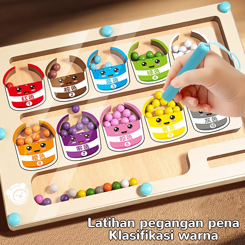 Jual Mainan labirin marmar magnetik, mainan teka-teki anak-anak ...