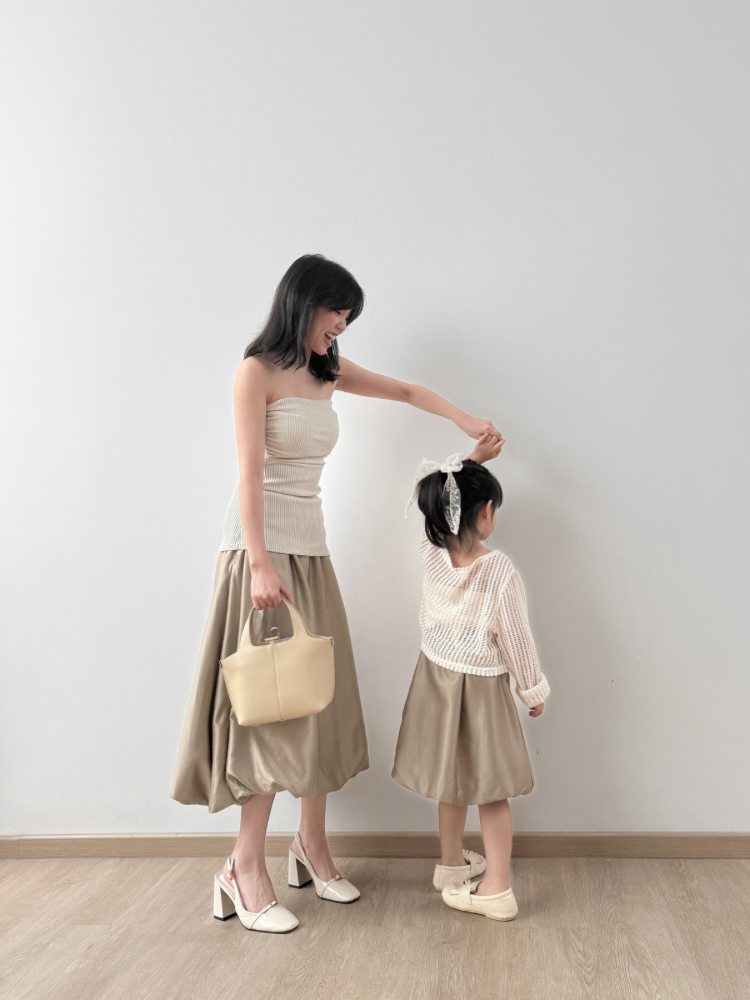 Jual Kadaka Matching Outfit | Midi Satin Skirt & Kids Mini Skirt | Mini ...