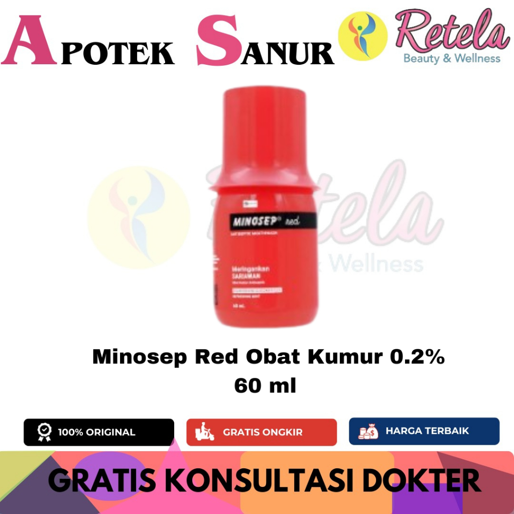 Jual Minosep Red Obat Kumur 0.2% 60 ml (Merah) | Shopee Indonesia