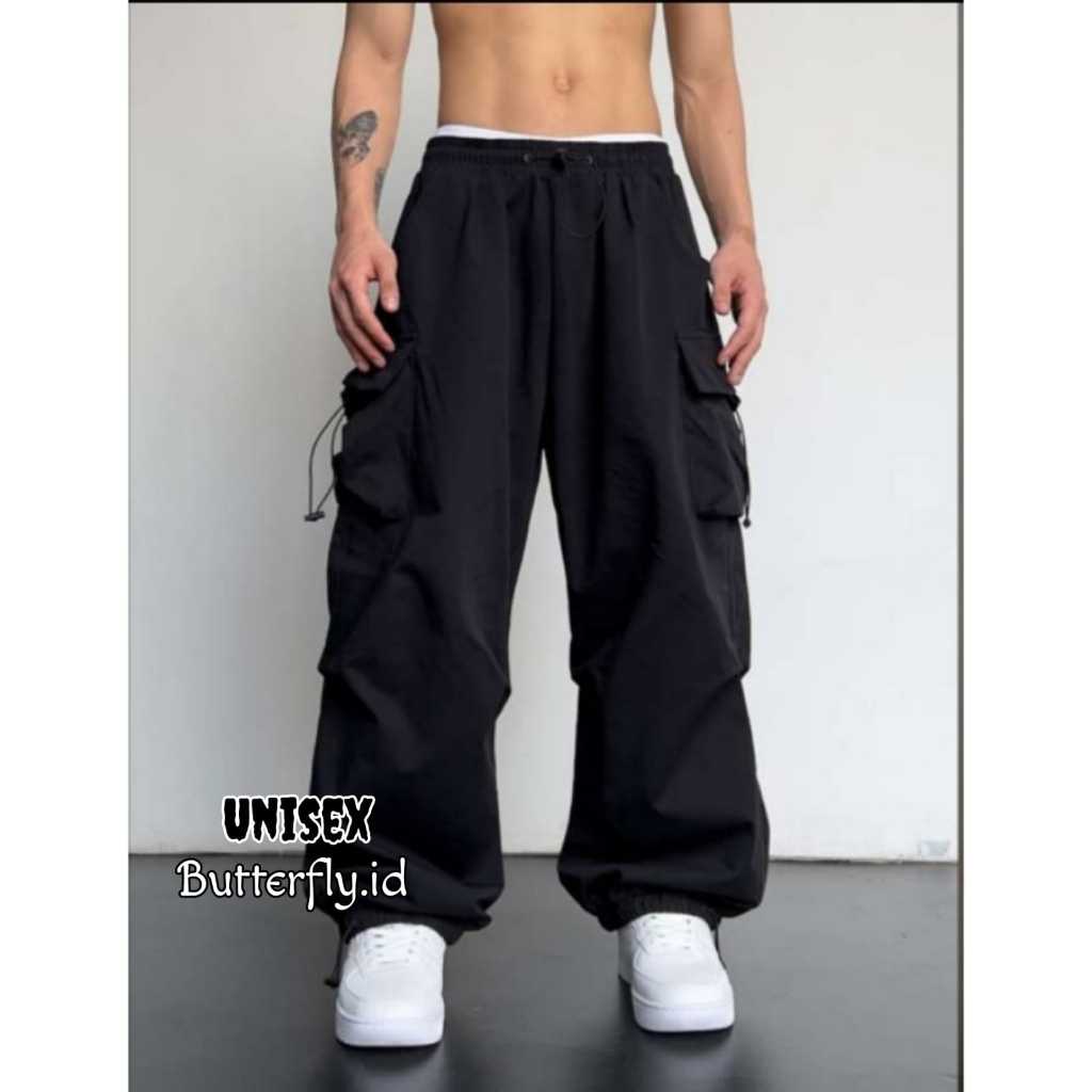 Jual Celana Cargo Gombrong Panjang pria wanita Streetwear - Korean Style Unisex Highwaist CARGO ...