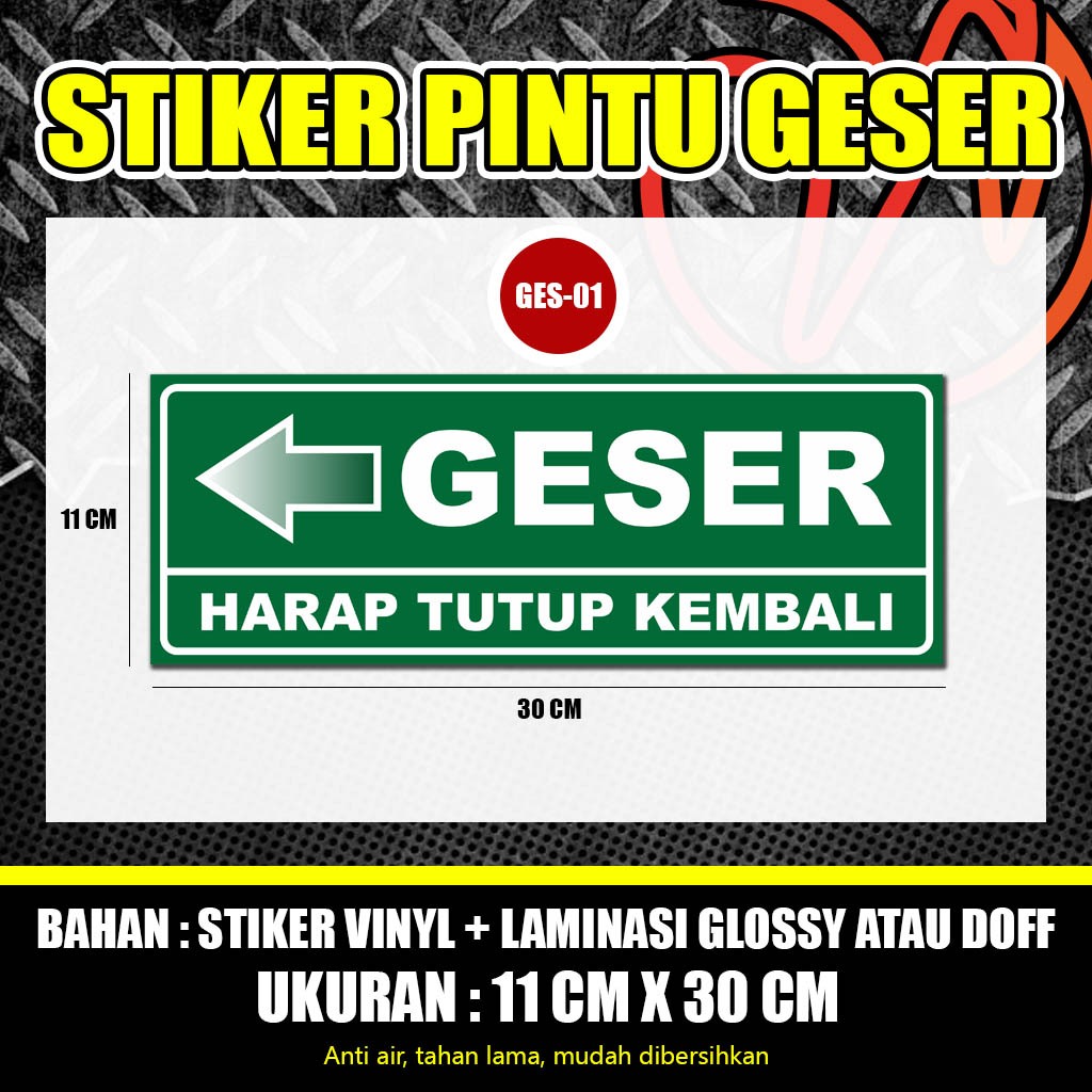 Jual STIKER PINTU GESER + LAMINASI GLOSSY (Tahan Air INDOOR/OUTDOOR ...