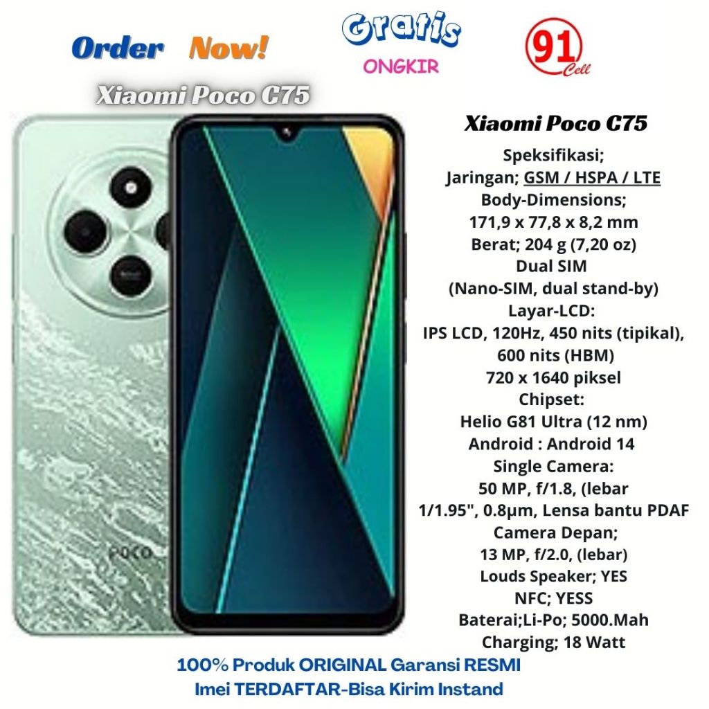 Jual Xiaomi / Poco C85/C75/C71 4G Original (Ram8/256Gb)-(Ram6/128Gb ...