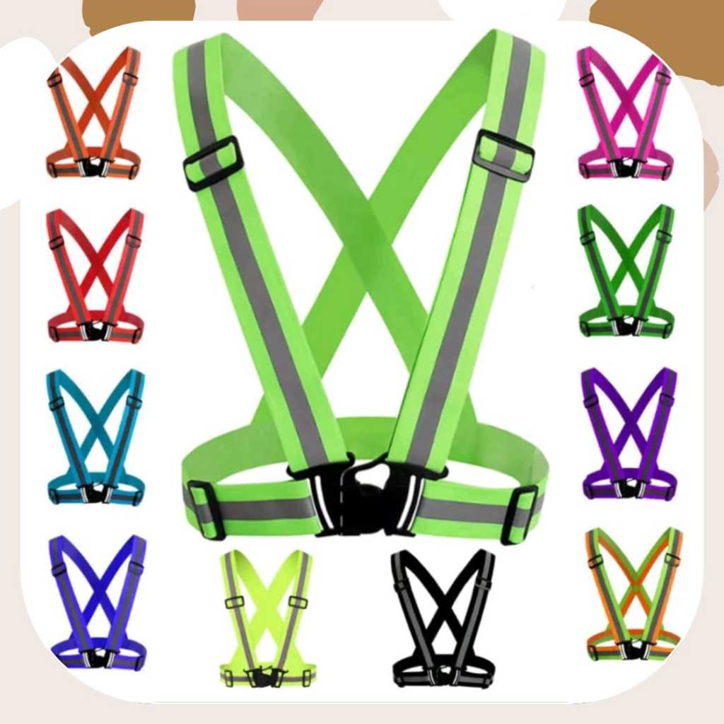 Jual ROMPI SAFETY KARET ELASTIS V Safety Vest Proyek Sepeda Lari Rompi ...