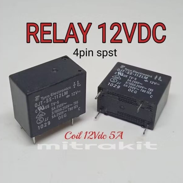 Jual Relay 12V 4pin (5A 250V) SPST OJT-SS-112LM Tyco Electronics ...