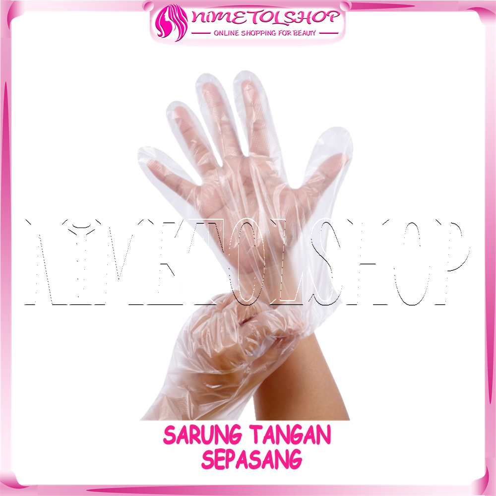 Jual Sarung Tangan Plastik Bening Sepasang Alat Semir Cat Rambut ...