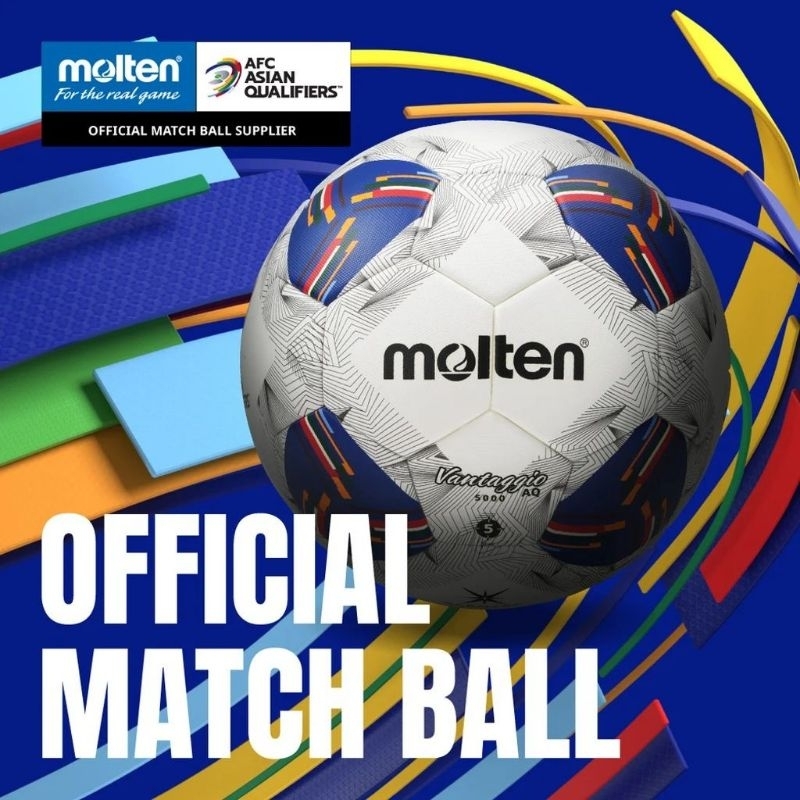 Jual Bola Sepak Molten Vantaggio AFC Asian Qualifiers Official Ball OMB Original | Shopee Indonesia