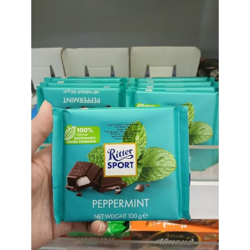 Jual Jual coklat bar Ritter Sport rasa peppermint dan alpine milk ...