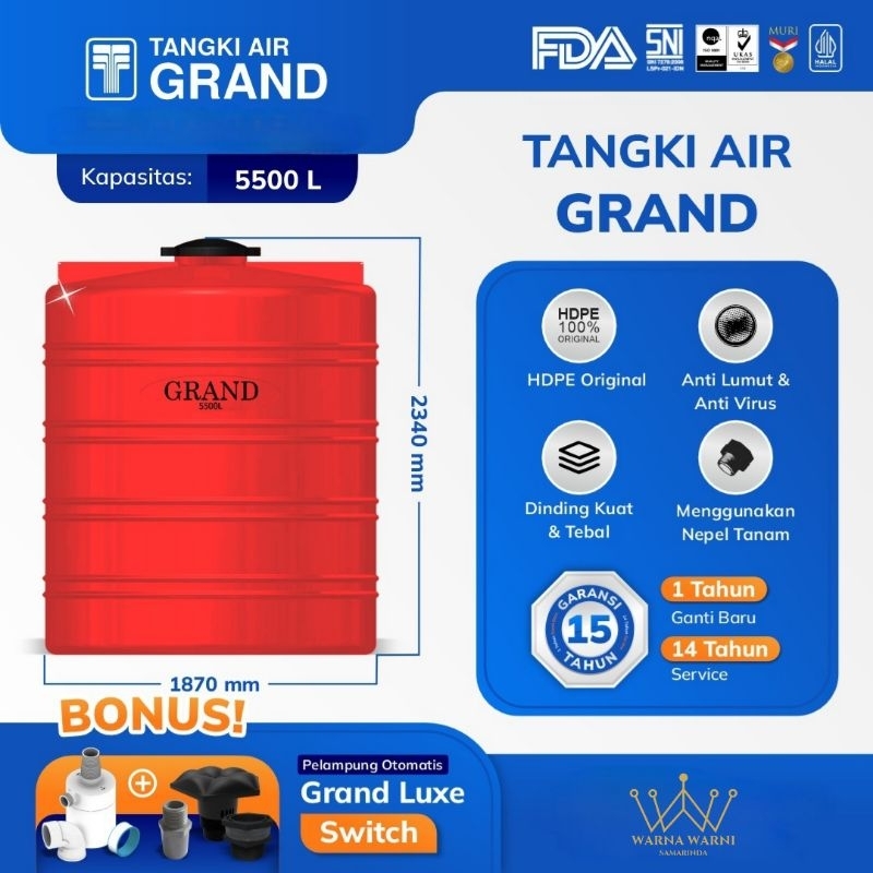 Jual Tandon Tangki Air GRAND 5500 liter | Shopee Indonesia