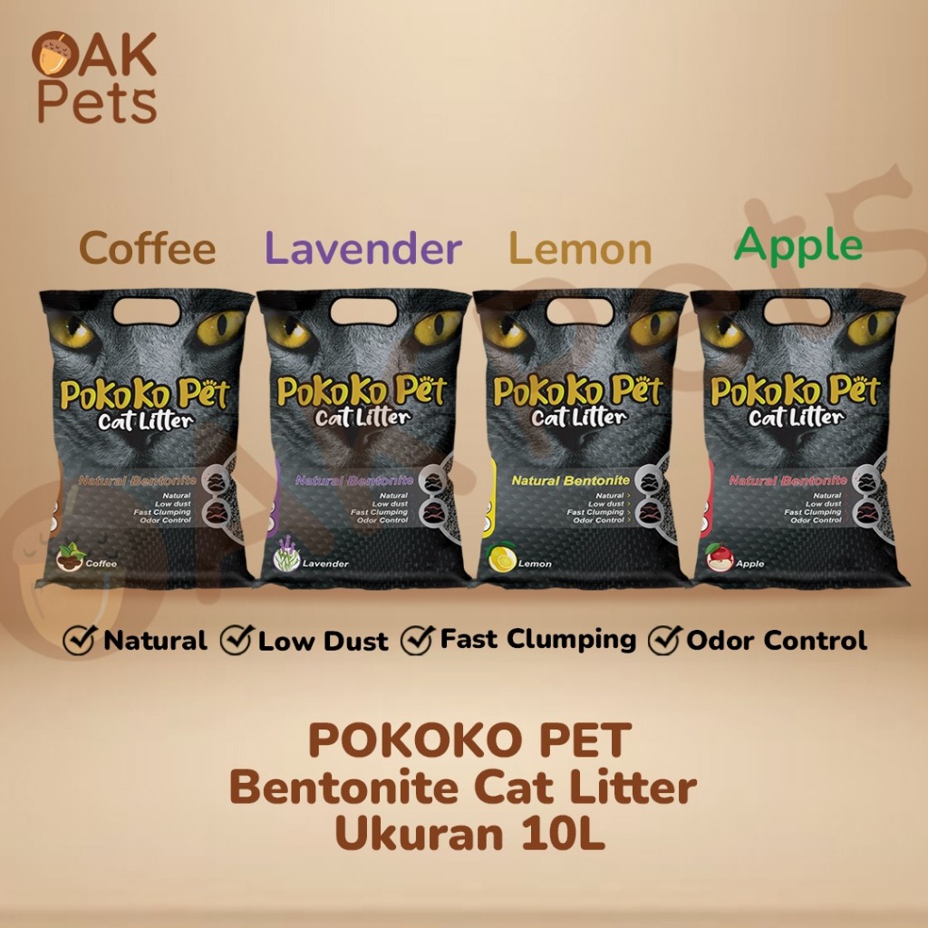 Jual [OAK Pets] Pokoko Pet 10L Bentonite Cat Litter 10L Pasir Kucing Gumpal Bentonit Murah Wangi ...