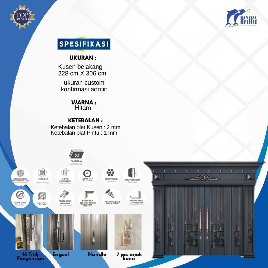Jual PINTU BAJA DOUBLE PANPAN MEWAH/PINTU UTAMA/PINTU DEPAN RUMAH/PINTU ...