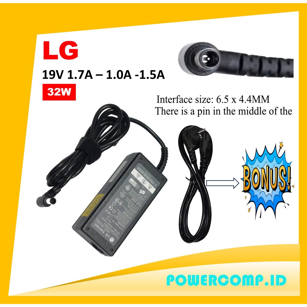 Jual Adaptor for LG Monitor LED LCD - Adaptor Monitor LG? 19V 1.75A 32W ...