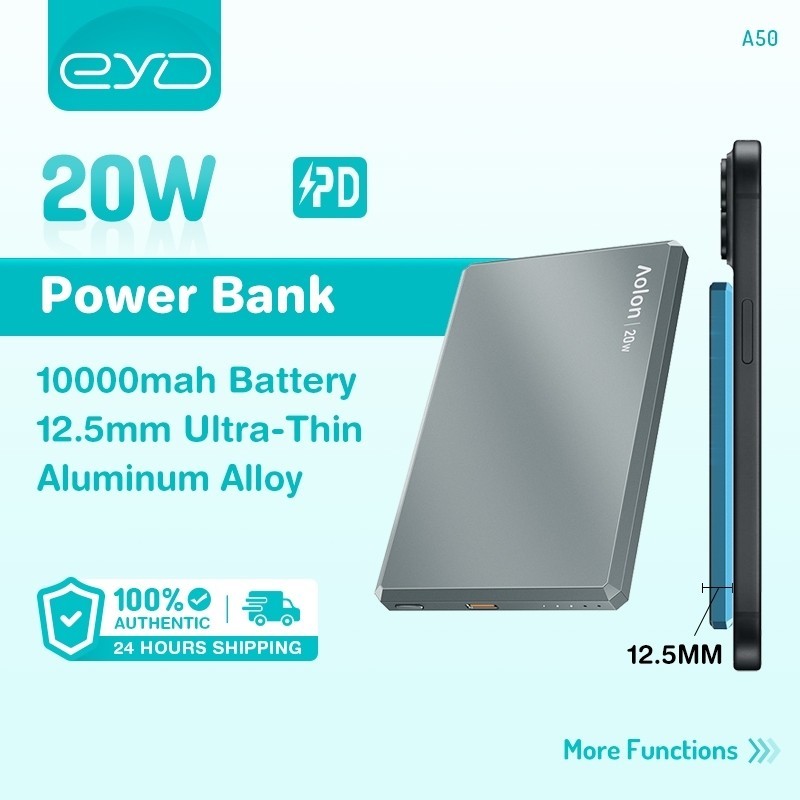 Jual EYD A100 Wireless Powerbank 10000mah/PD20W 12mm Ultra Thin ...