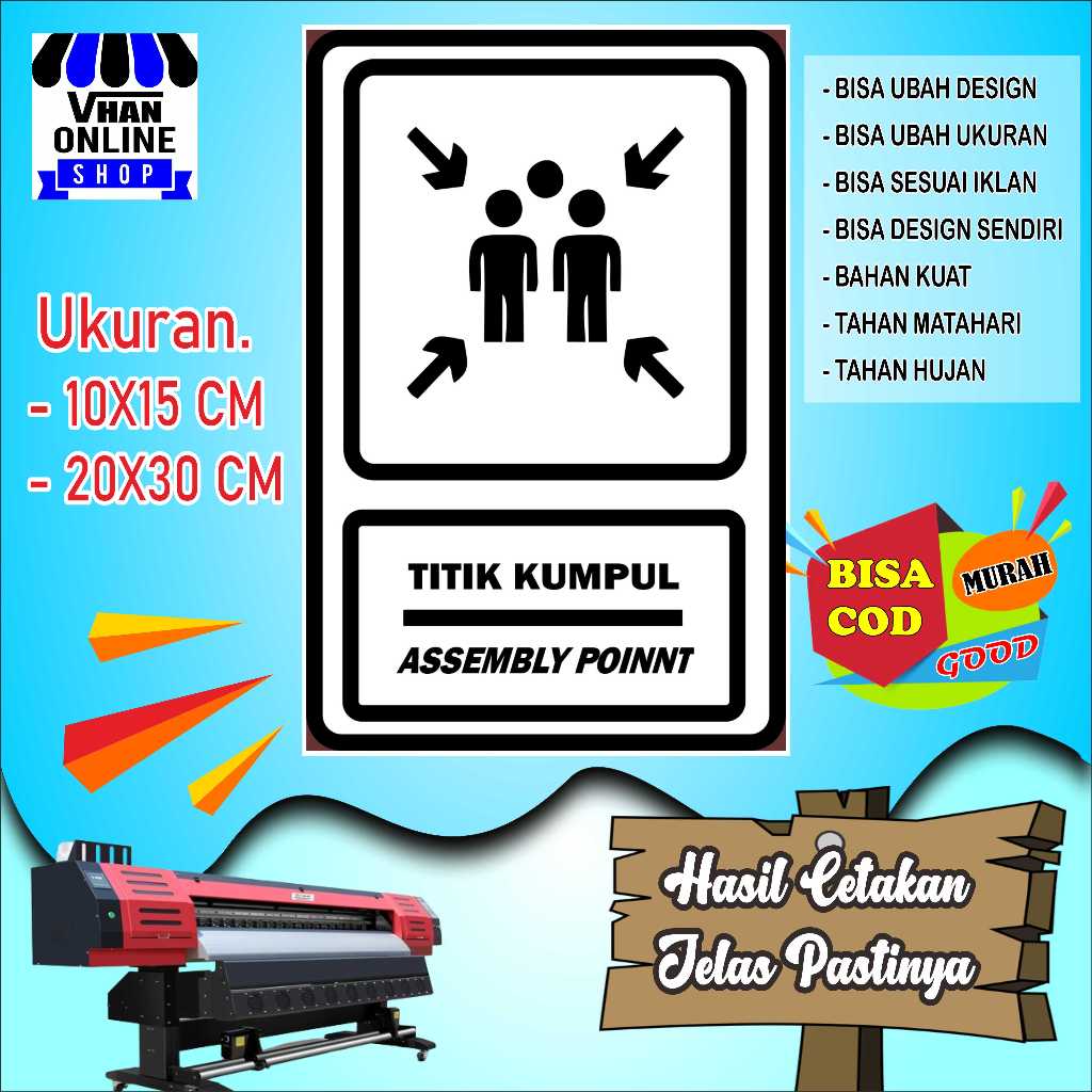 Jual Cetak Sticker Titik Kumpul Design Keren Putih | Shopee Indonesia