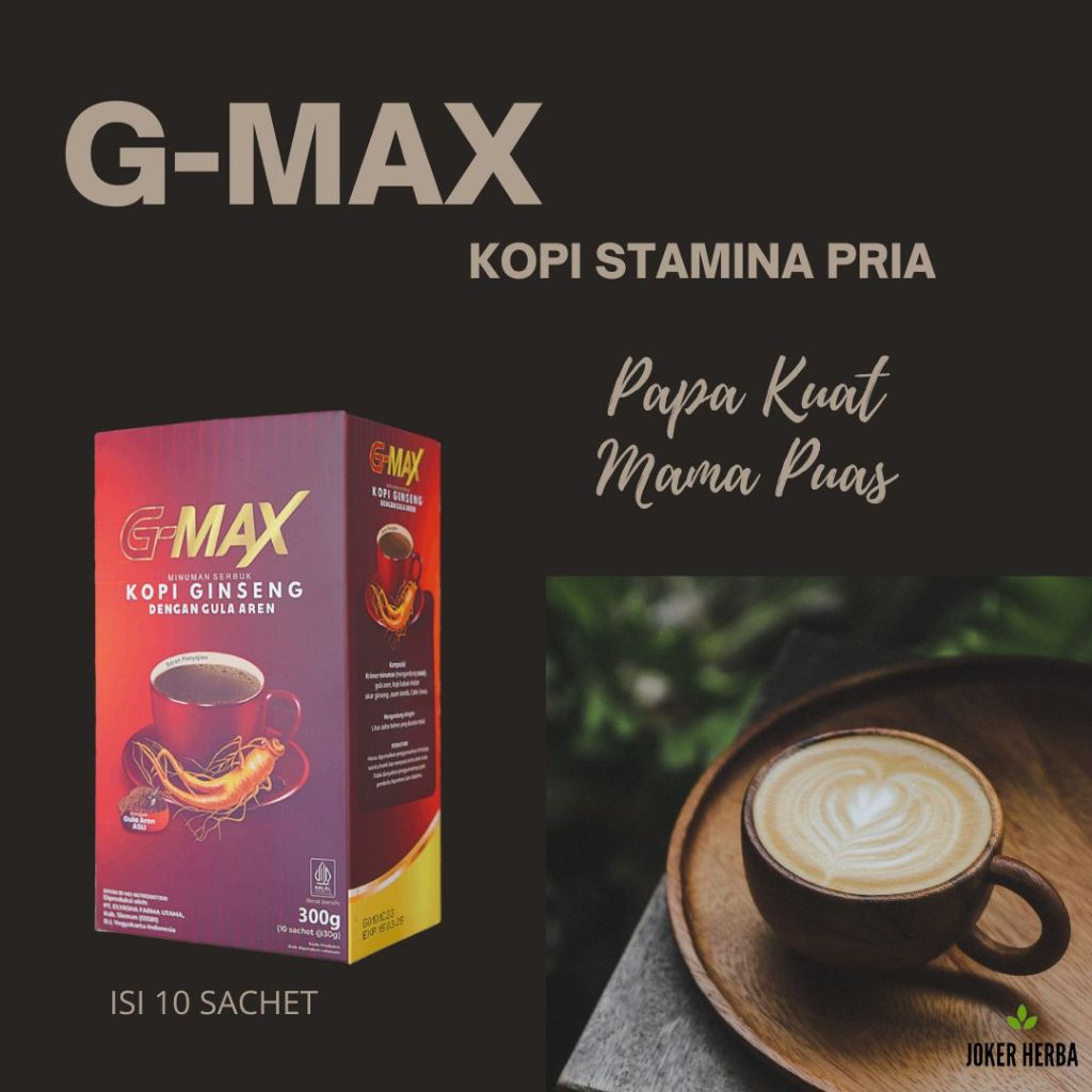 Jual Kopi G-MAX BPOM - Kopi Gingseng Stamina - Penambah Stamina Pria - 1 Box Isi 10 Sachet ...