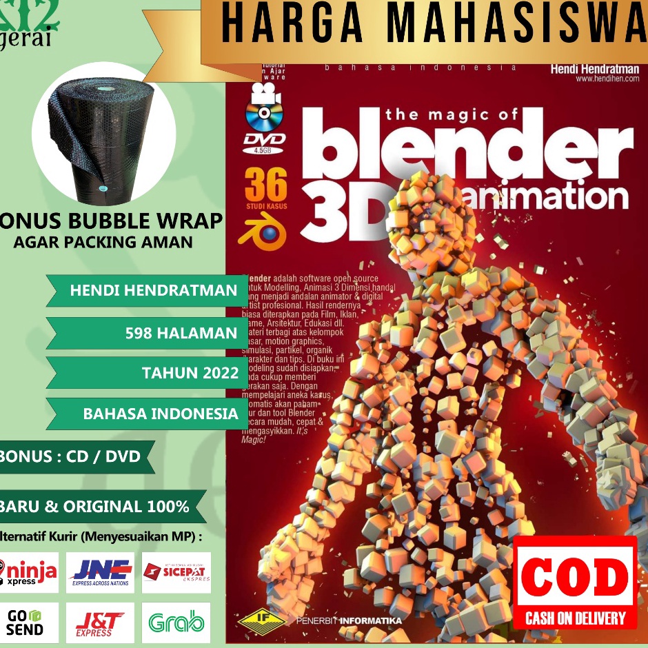 Jual KODE L76D BUKU THE MAGIC OF BLENDER 3D ANIMATION HENDI HENDRATMAN ...