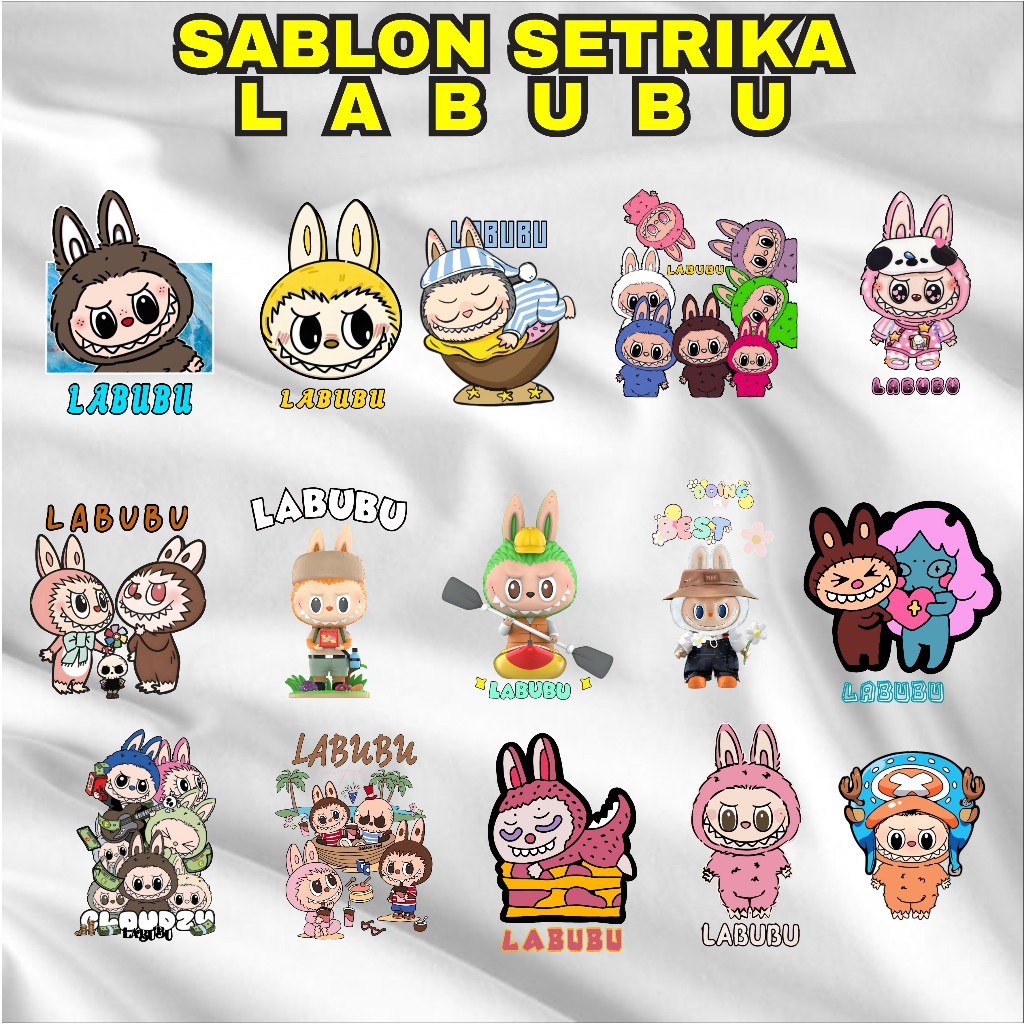 Jual SABLON SETRIKA DTF PRINTING SATUAN UKURAN A5 TEMA LABUBU VOL.1 ...
