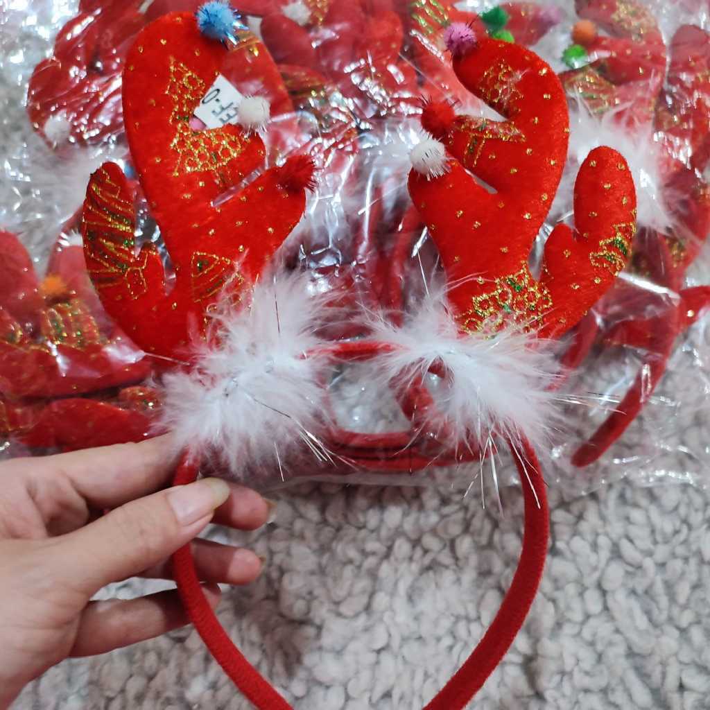 Jual LUSINAN bando natal santa claus merry christmas modell tanduk rusa ...