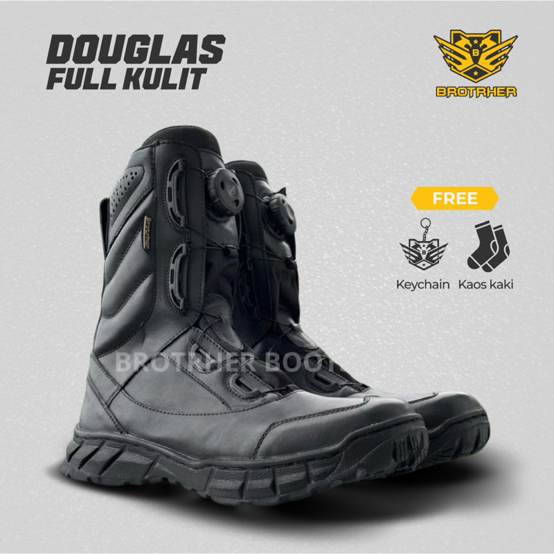 Jual BROTRHER Fitgo Douglas Full Kulit Sepatu Pdl Tali Putar Tactical ...