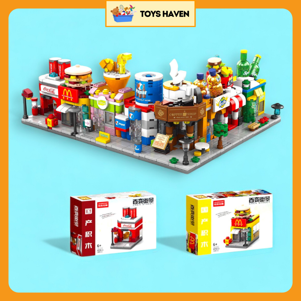 Jual TOYS HAVEN Mainan Bricks Blok DIY Seri Toko Burger Cafe Fast Food ...