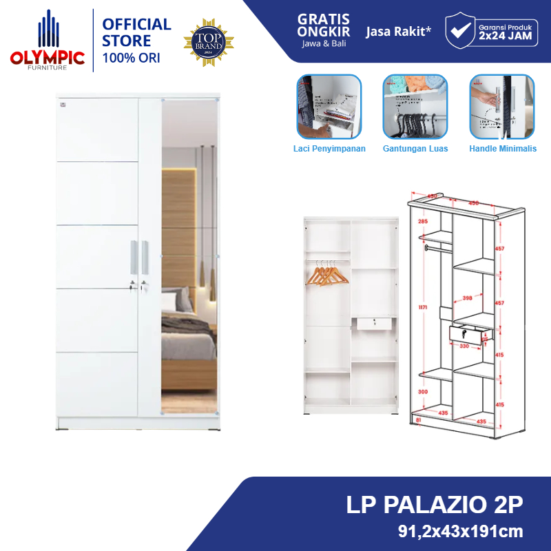 Jual Olympic LP PALAZIO 2P / Lemari Pakaian 2 Pintu | Shopee Indonesia
