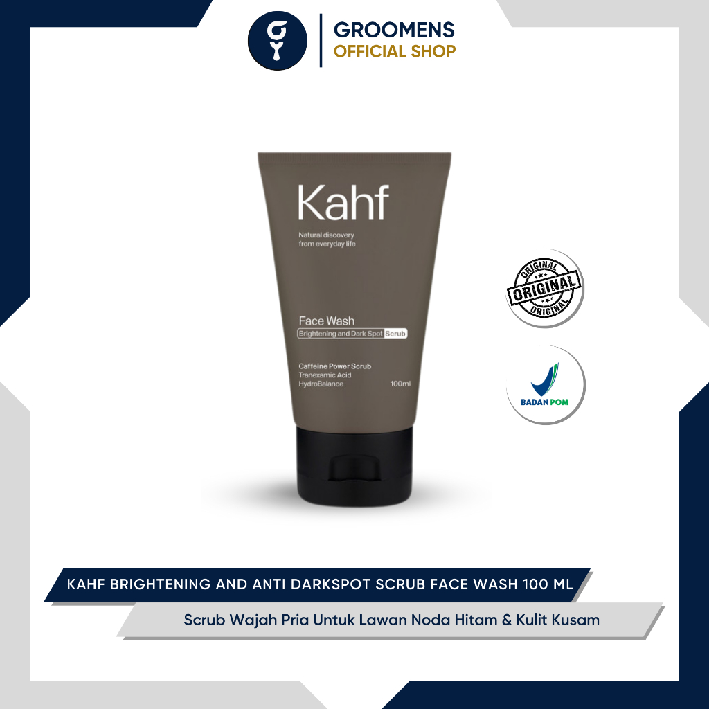 Jual Kahf Brightening and Anti Darkspot Scrub Face Wash 100 ml | Shopee ...