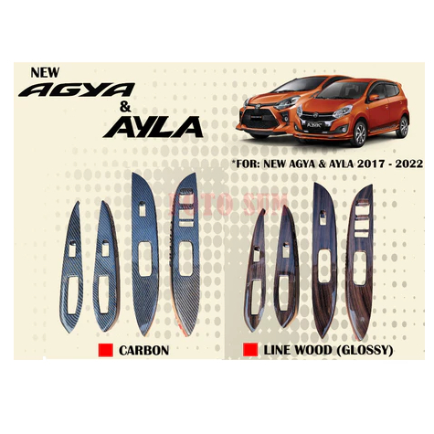 Jual COVER PANEL POWER WINDOW CARBON DAN WOOD GLOSSY AGYA AYLA 2017 ...