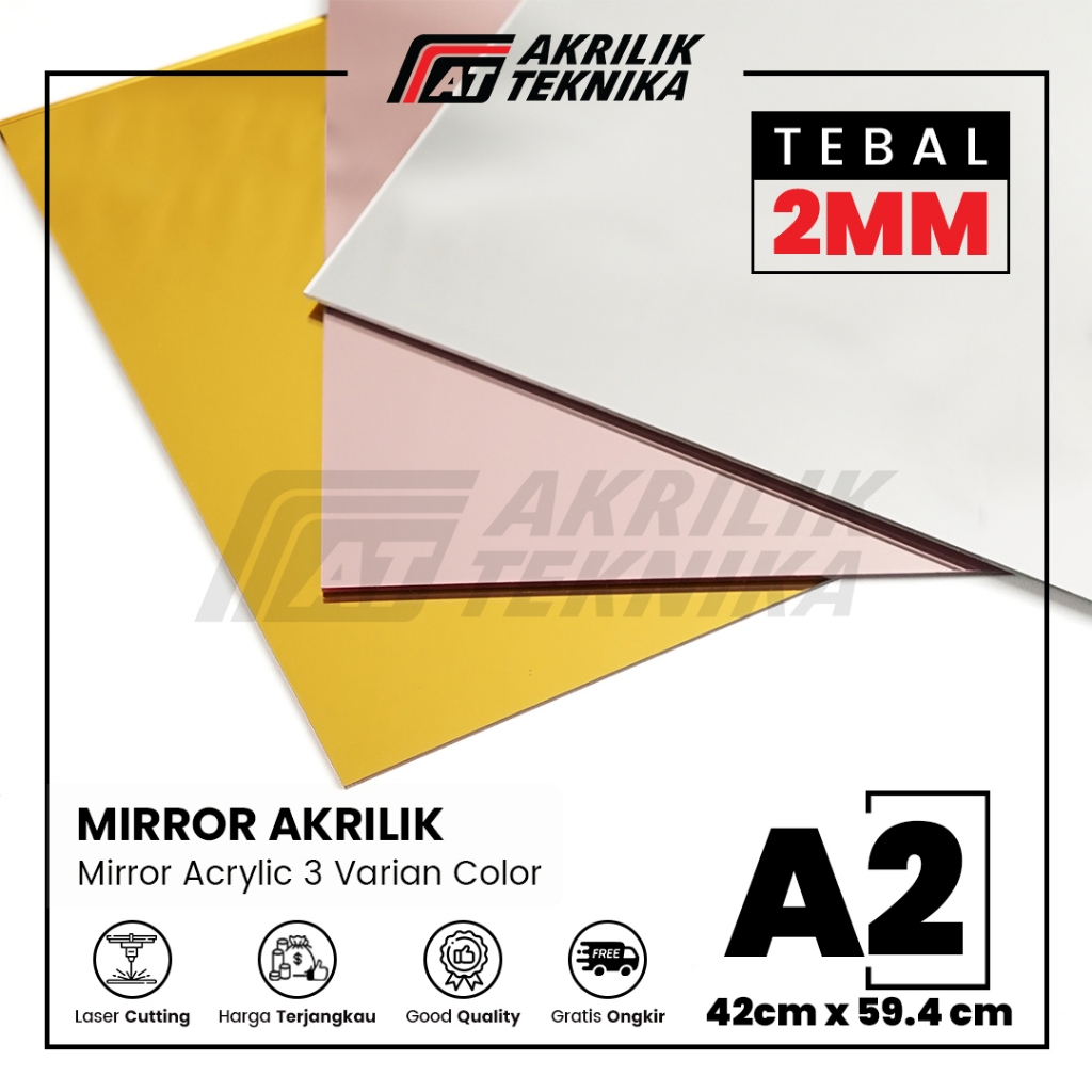Jual Akrilik Mirror A2 Gold Silver Rose Gold / Acrylic Sheet Mirror ...