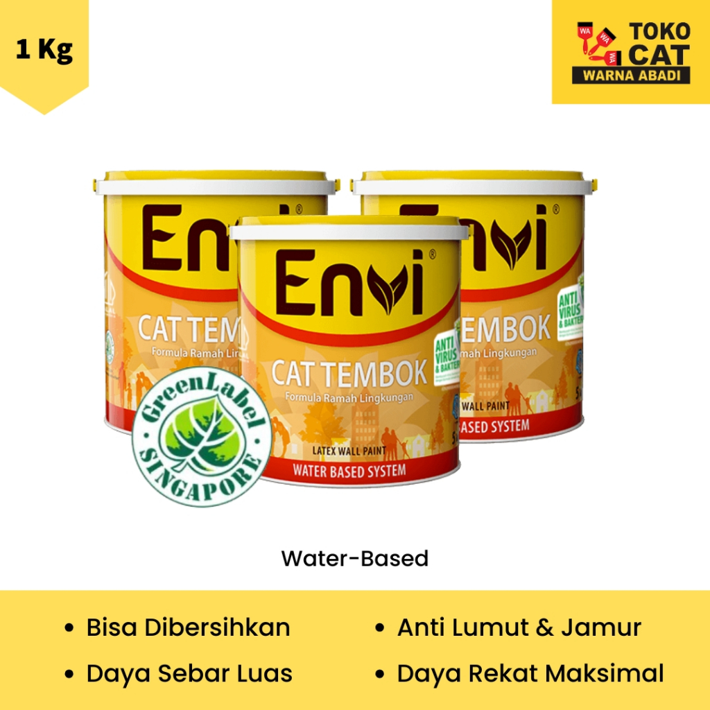 Jual CAT TEMBOK ENVI 1 KG - BRILLIANT WHITE 845 | Shopee Indonesia