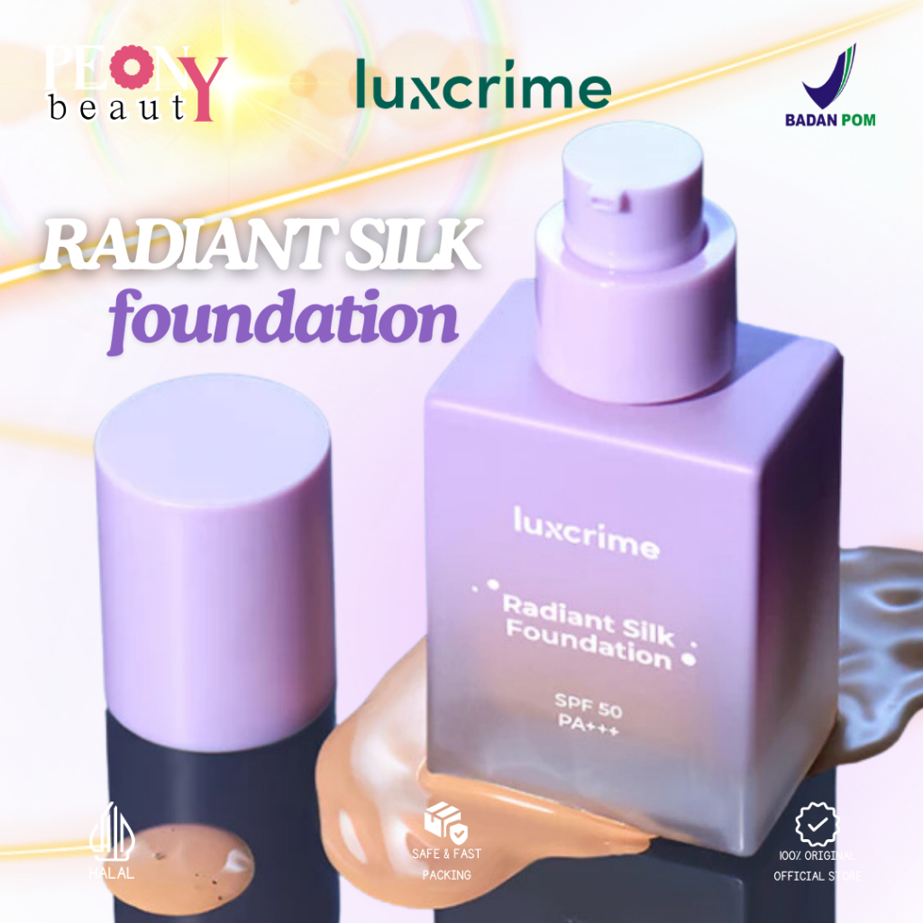 Jual Luxcrime Radiant Silk Foundation SPF 50 PA+++ | Foundation Luxcrime Full Coverage | 100% ...